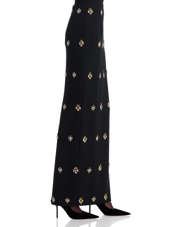 SERGIO HUDSON Embroidered Wool Skirt