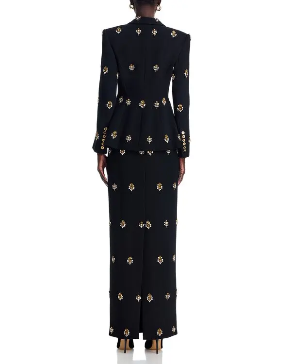 SERGIO HUDSON Embroidered Wool Skirt