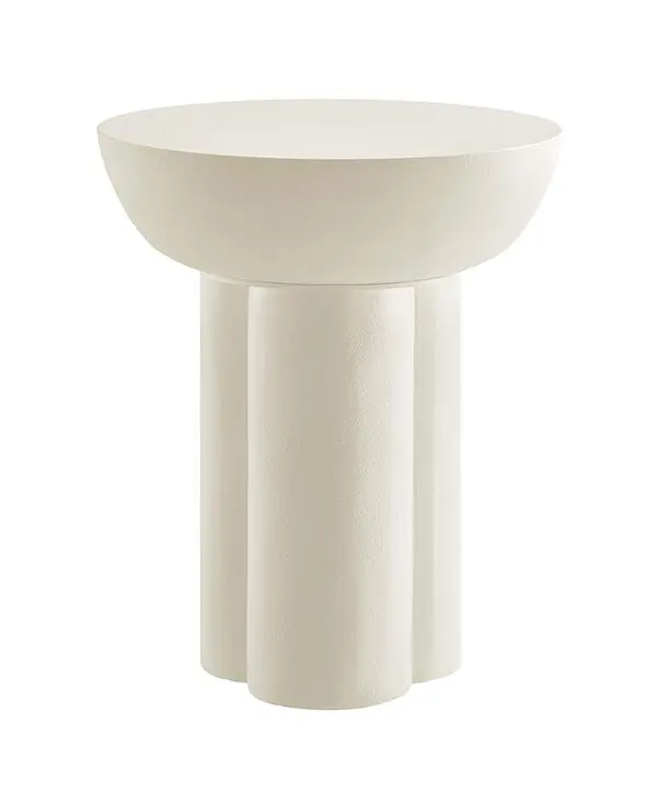 MODWAY Caspian Round Concrete Side Table - White