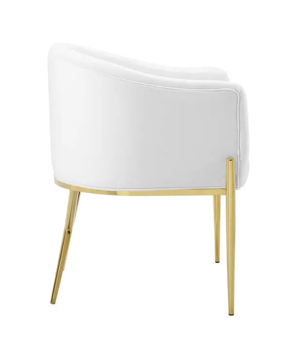 MODWAY Savour Performance Velvet Accent Dining Armchair, Set Of 2 - White