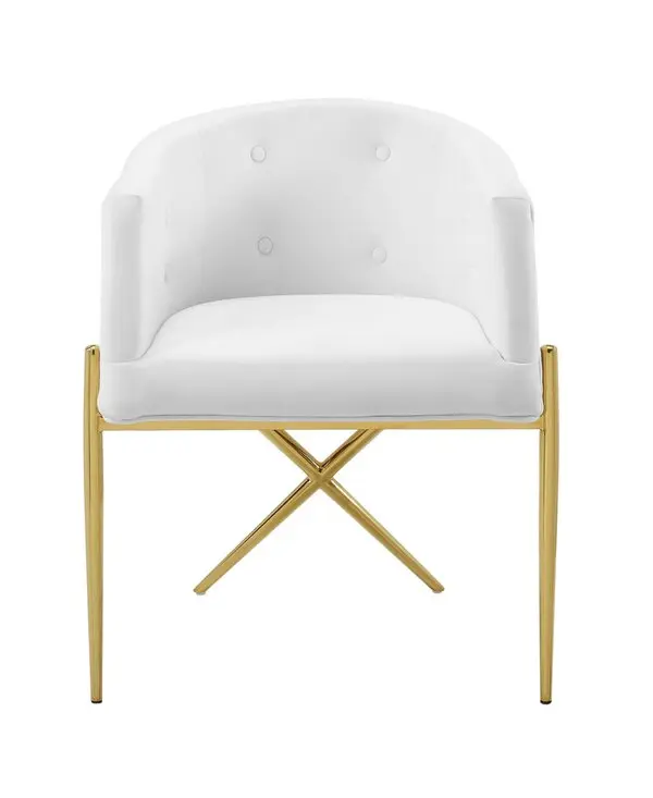 MODWAY Savour Performance Velvet Accent Dining Armchair, Set Of 2 - White