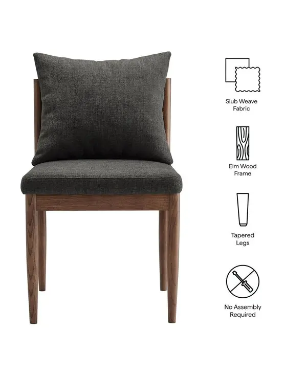 MODWAY Remington Wood Dining Side Chair - Charcoal
