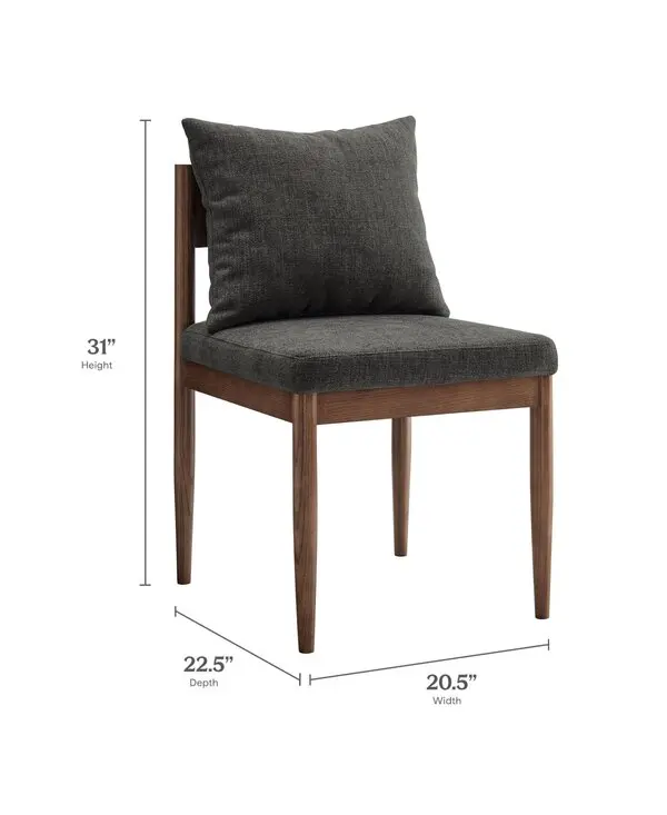 MODWAY Remington Wood Dining Side Chair - Charcoal