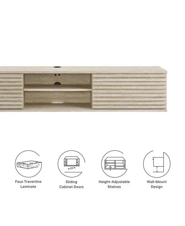 MODWAY Render 70 Faux Wall-mount Media Console Tv Stand