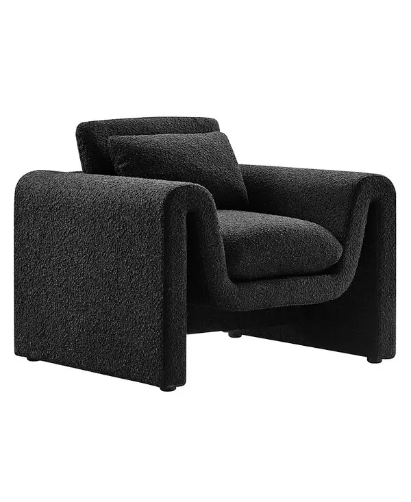 MODWAY Waverly Boucle Upholstered Armchair - Black