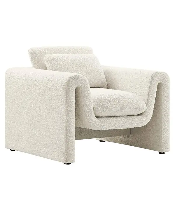 MODWAY Waverly Boucle Upholstered Armchair - Ivory