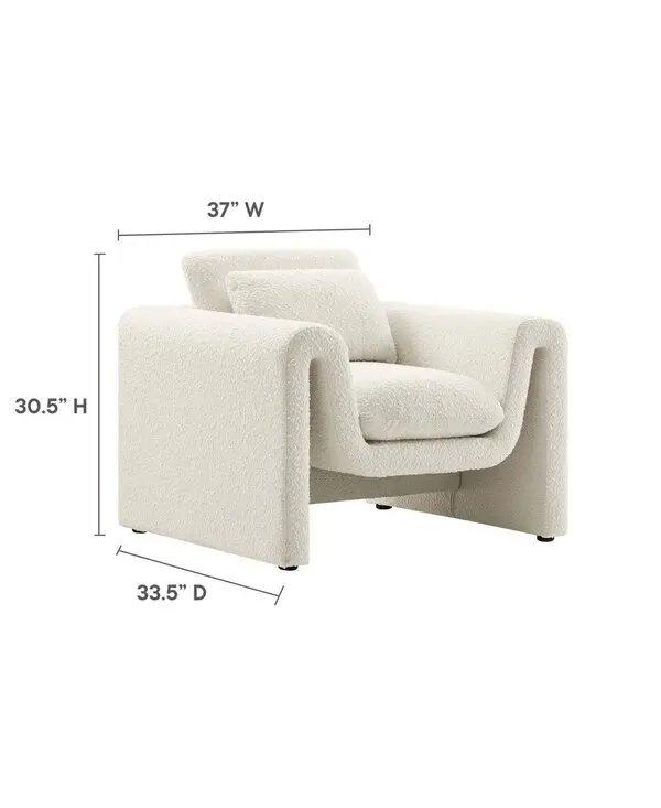 MODWAY Waverly Boucle Upholstered Armchair