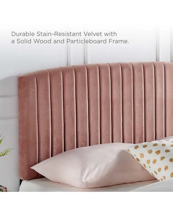 MODWAY Rebecca Performance Velvet Headboard - Dusty Rose