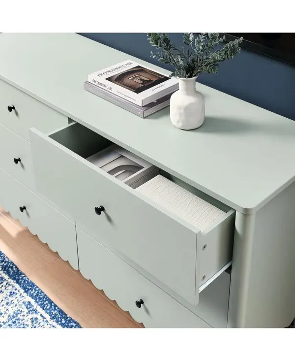 MODWAY Emmeline Scalloped 6-drawer Dresser - Sage