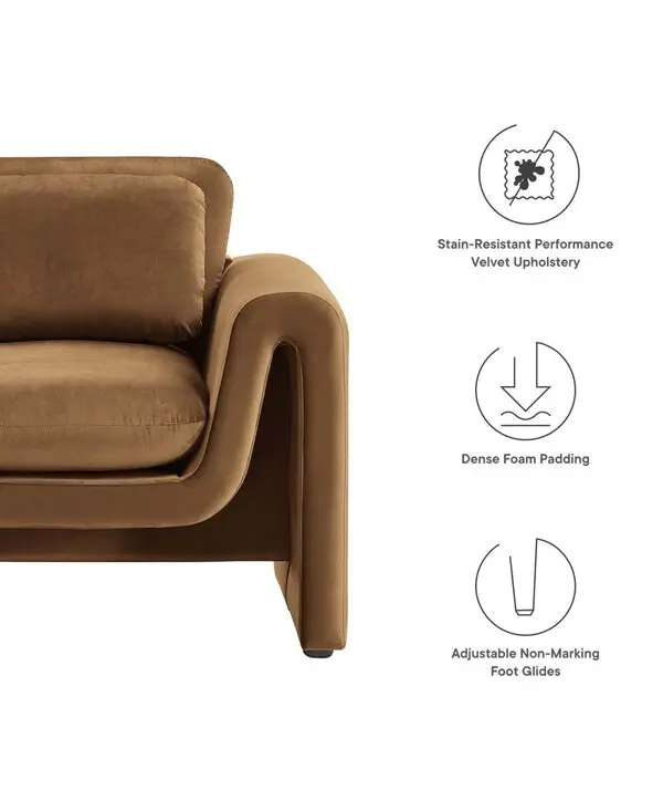 MODWAY Waverly Performance Velvet Armchair