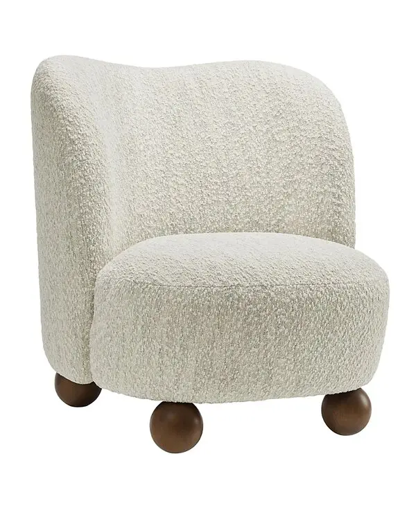 MODWAY Monroe Boucle Fabric Accent Chair - Pearl Walnut