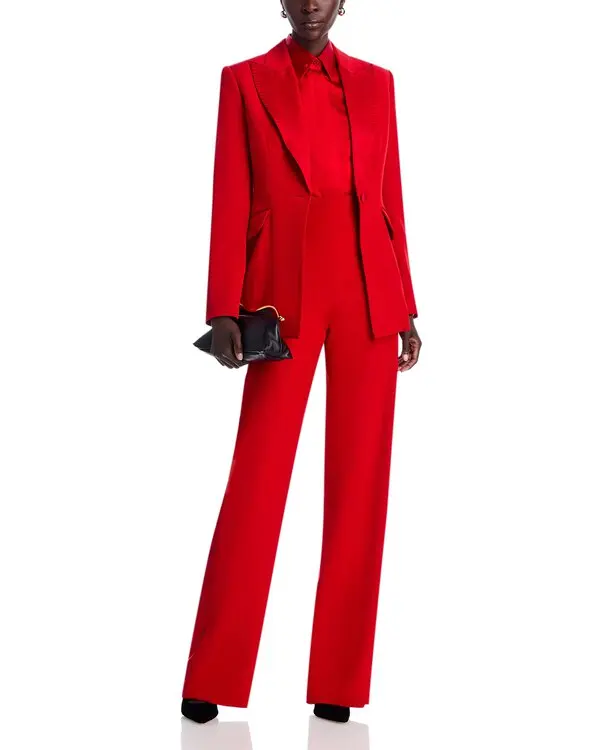 SERGIO HUDSON Button Front Silk Blouse