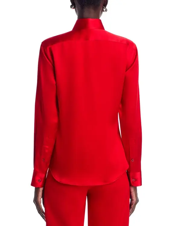SERGIO HUDSON Button Front Silk Blouse