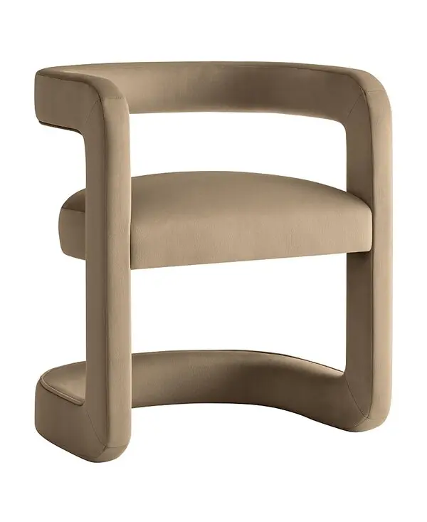 MODWAY Winslow Barrel Performance Velvet Dining Chair - Taupe