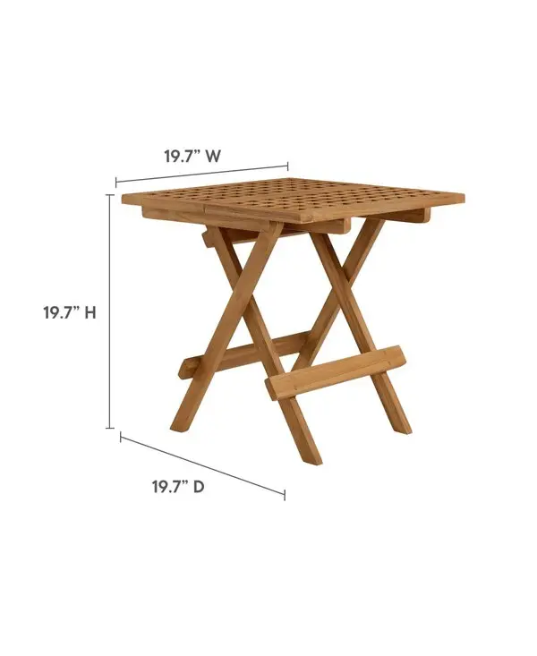 MODWAY Vienna Outdoor Patio Teak Wood Side Table