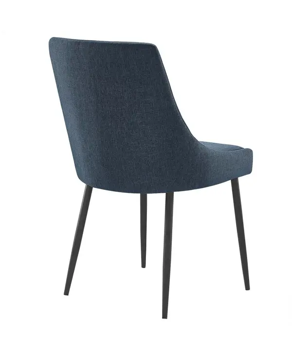 MODWAY Viscount Upholstered Fabric Dining Chairs, Set Of 2 - Black Azure