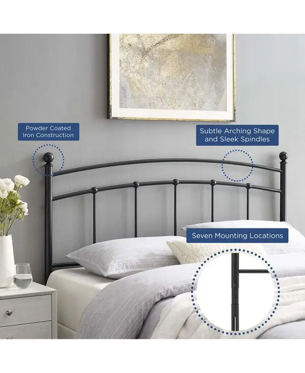 MODWAY Abigail Metal Headboard - Black