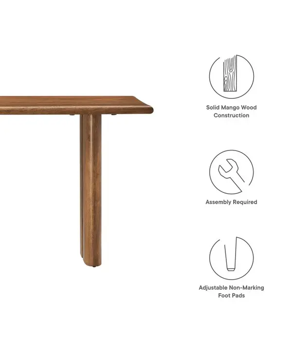 MODWAY Amistad 46" Wood Bench - Walnut