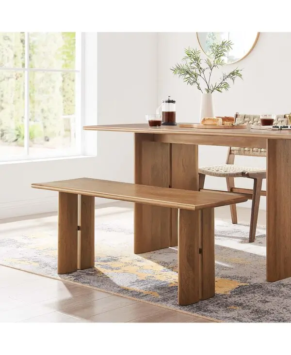 MODWAY Amistad 46" Wood Bench - Walnut