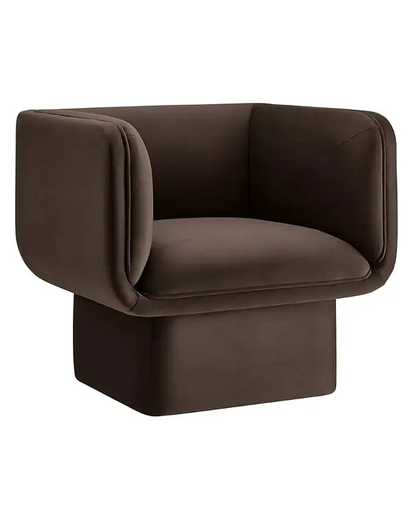MODWAY Tate Performance Velvet Accent Chair - Chocolate Brown