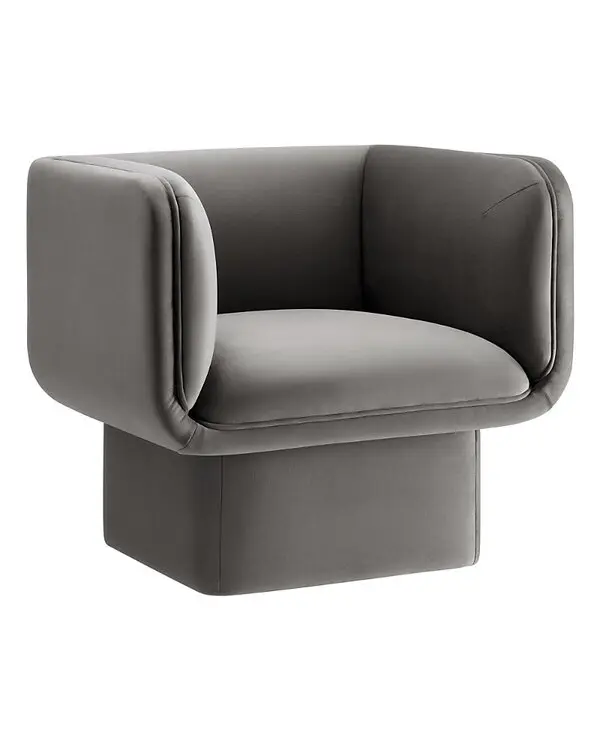 MODWAY Tate Performance Velvet Accent Chair - Storm Gray