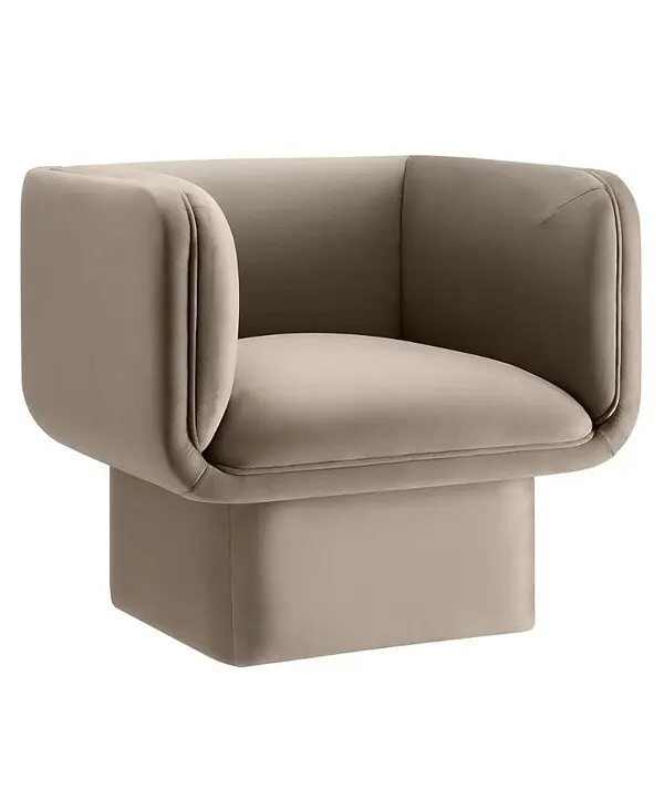 MODWAY Tate Performance Velvet Accent Chair - Taupe