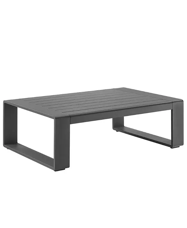 MODWAY Lirienne Outdoor Patio Aluminum Coffee Table - Gray