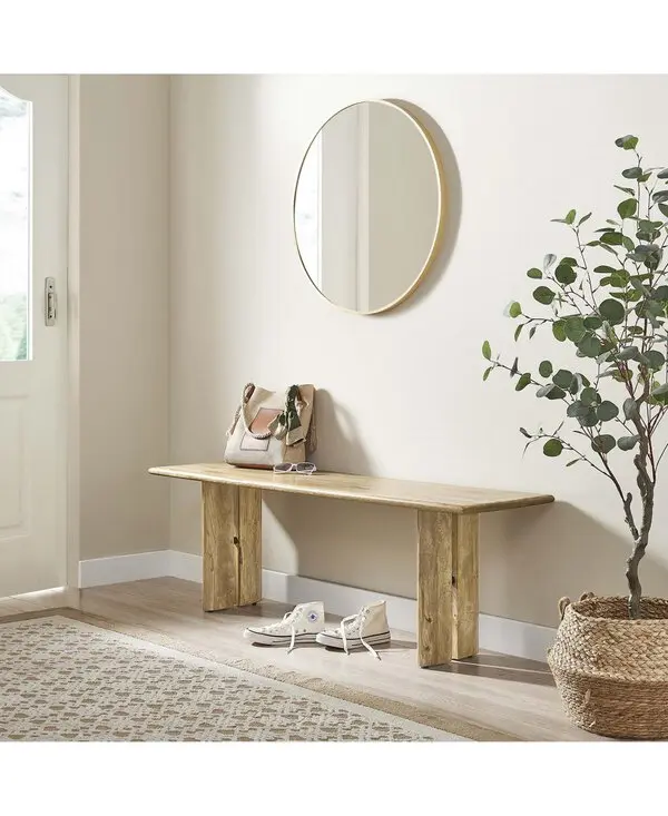 MODWAY Amistad 58" Wood Bench - Oak