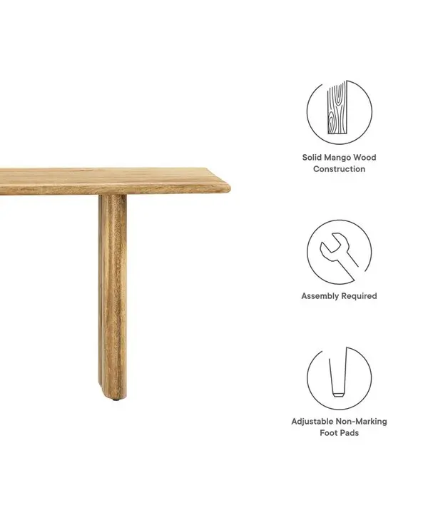 MODWAY Amistad 58" Wood Bench - Oak
