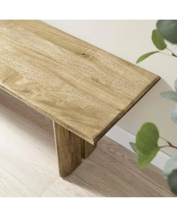 MODWAY Amistad 58" Wood Bench - Oak