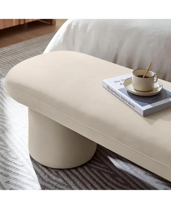 MODWAY Orla Upholstered Bench - Almond
