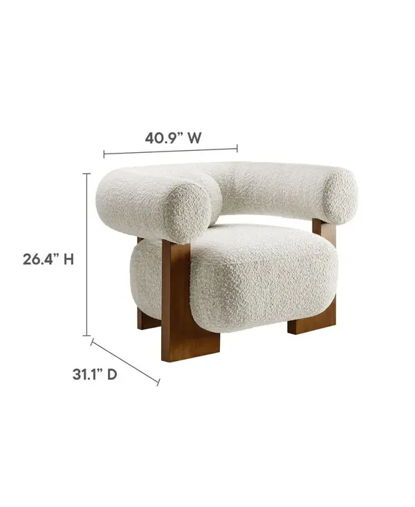 MODWAY Jace Boucle Accent Chair - Pearl
