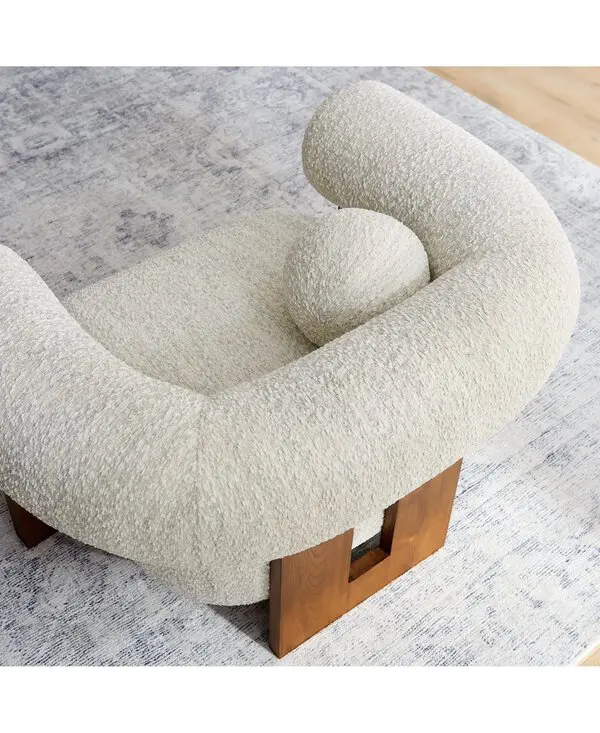 MODWAY Jace Boucle Accent Chair - Pearl