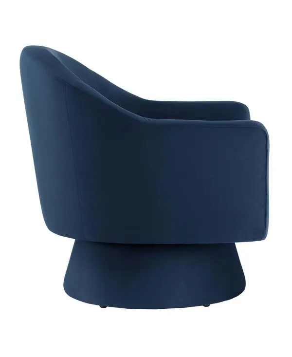 MODWAY Astral Performance Velvet Fabric And Wood Swivel Chair