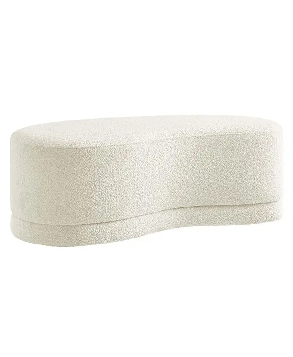 MODWAY Nimbus 48" Upholstered Ottoman Bench - Cream