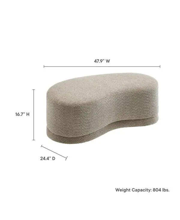 MODWAY Nimbus 48" Upholstered Ottoman Bench - Oat