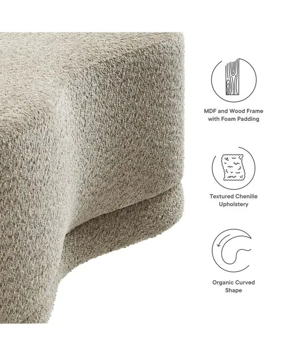 MODWAY Nimbus 48" Upholstered Ottoman Bench - Oat