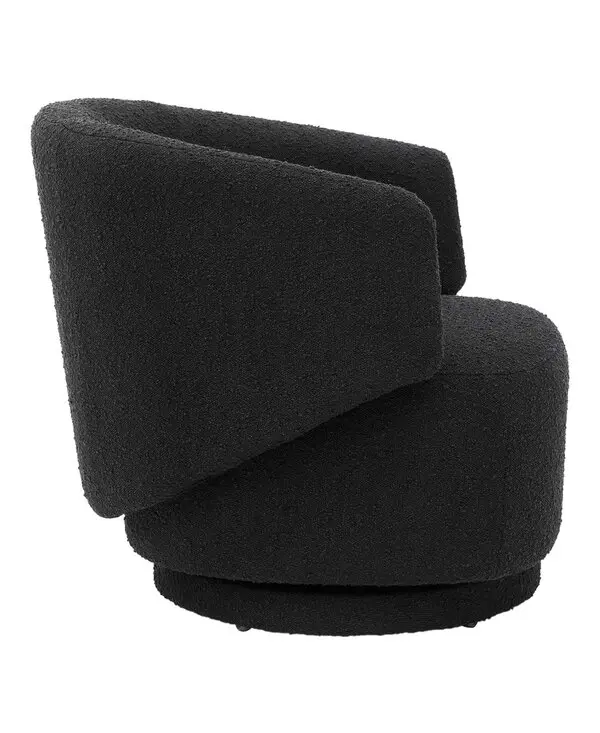 MODWAY Celestia Boucle Fabric Swivel Chair - Black