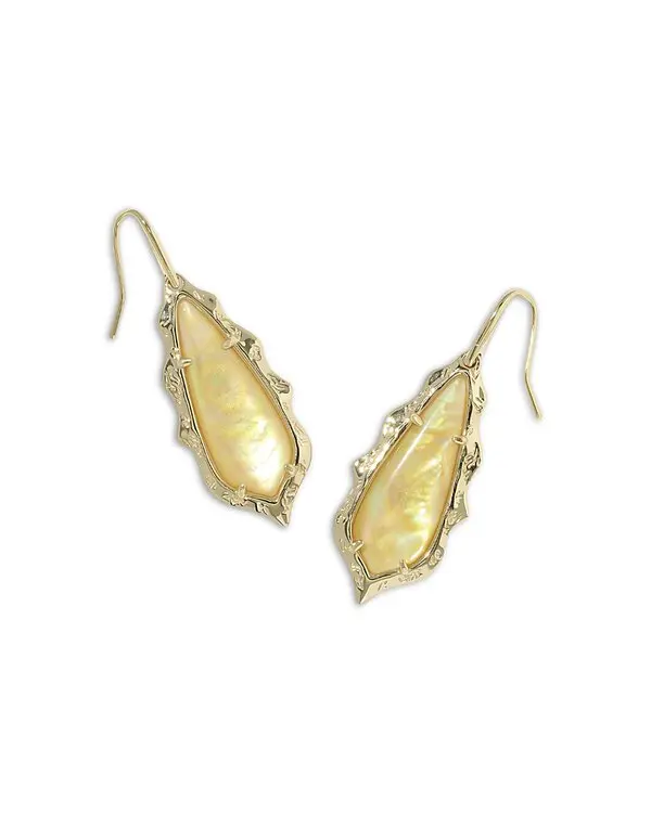Kendra Scott Adriana Scallop Frame Drop Earrings - Yellow Gold