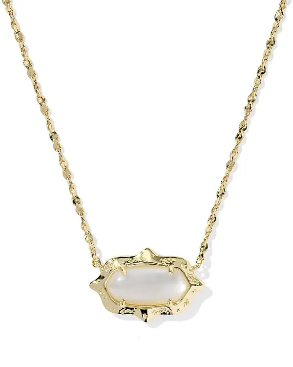 Kendra Scott Elisa Scallop Frame Short Pendant Necklace - Gold Natural
