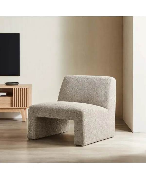 MODWAY Amita Chenille Upholstered Accent Chair - Khaki