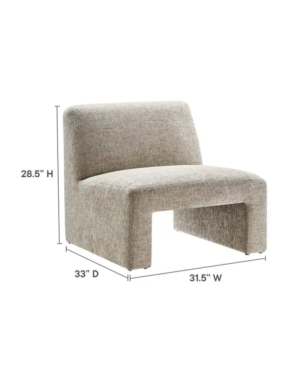 MODWAY Amita Chenille Upholstered Accent Chair - Khaki