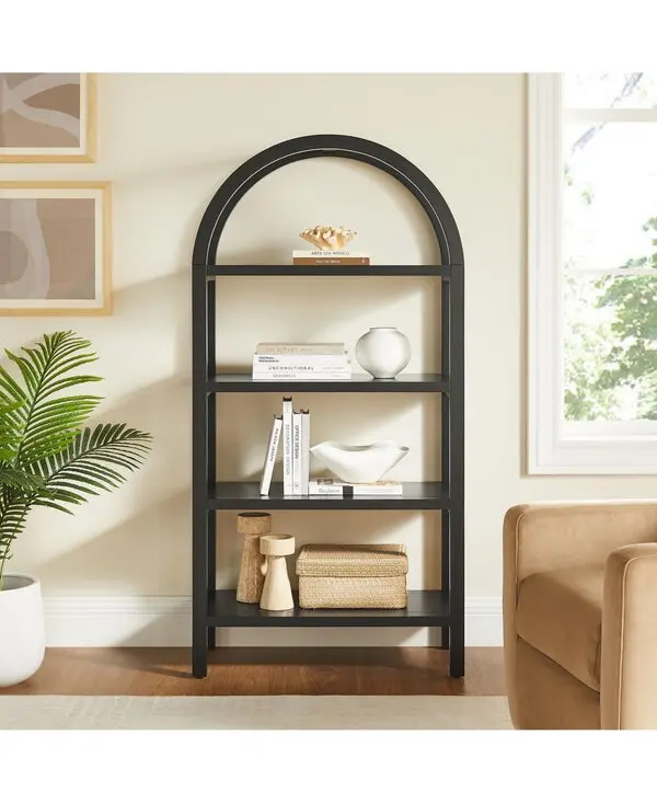 MODWAY Vexley 60 Inch Arched Bookshelf