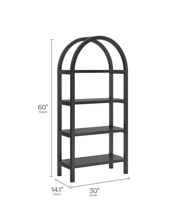 MODWAY Vexley 60 Inch Arched Bookshelf