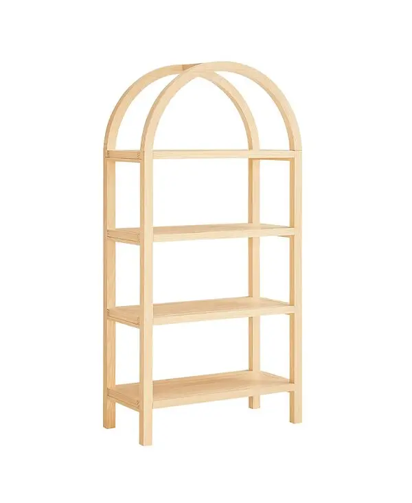 MODWAY Vexley 60 Inch Arched Bookshelf - Natural