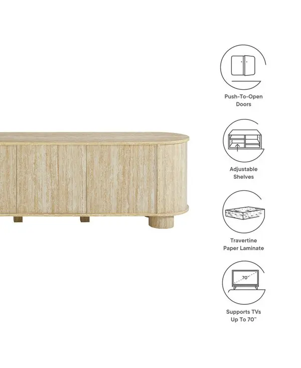 MODWAY Overture 63" Oval Faux Tv Stand