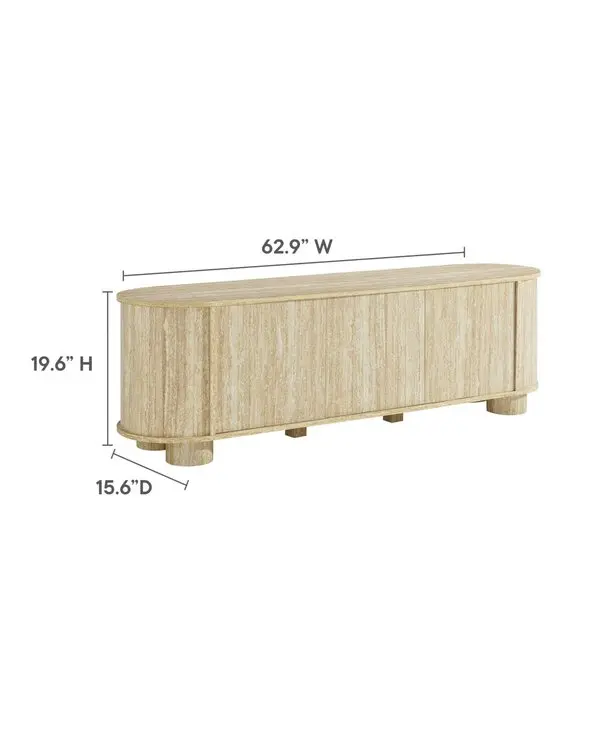 MODWAY Overture 63" Oval Faux Tv Stand
