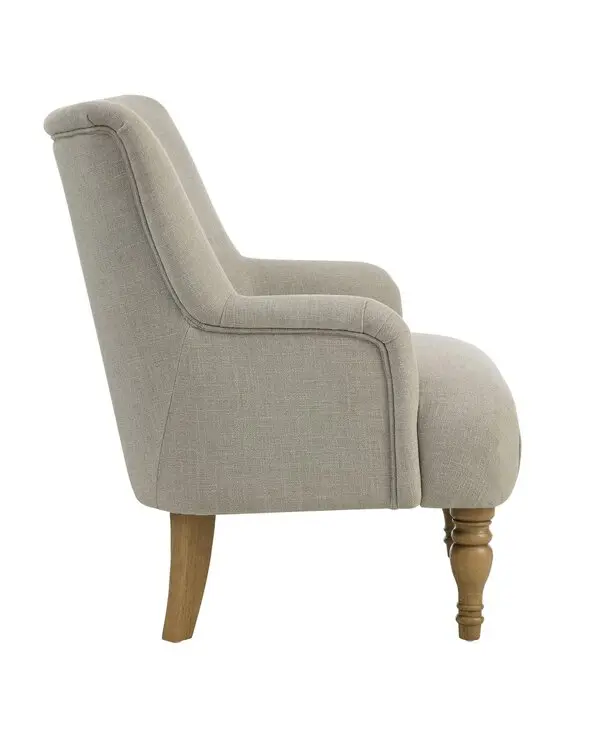 MODWAY Ellington Fabric Upholstered Accent Armchair - Linen