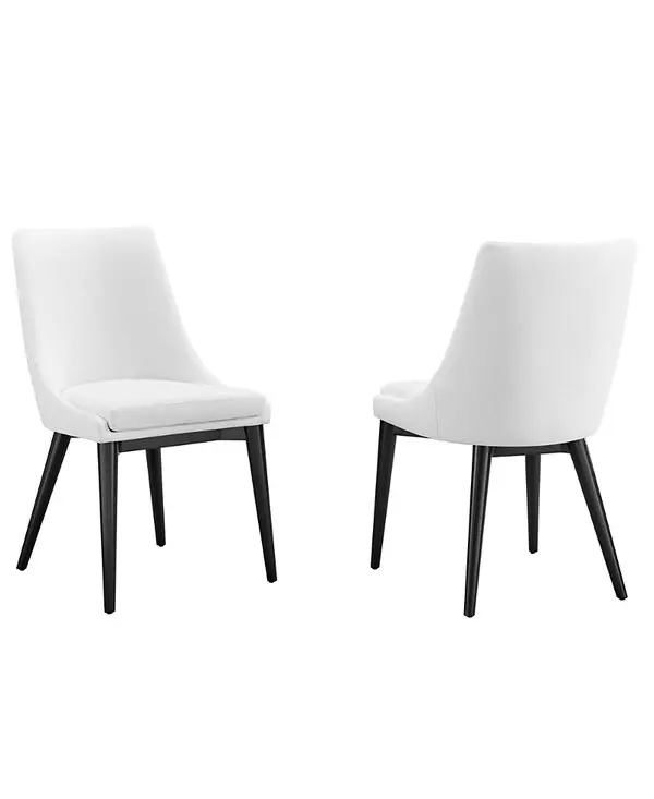 MODWAY Viscount Fabric Dining Side Chair, Set Of 2 - White