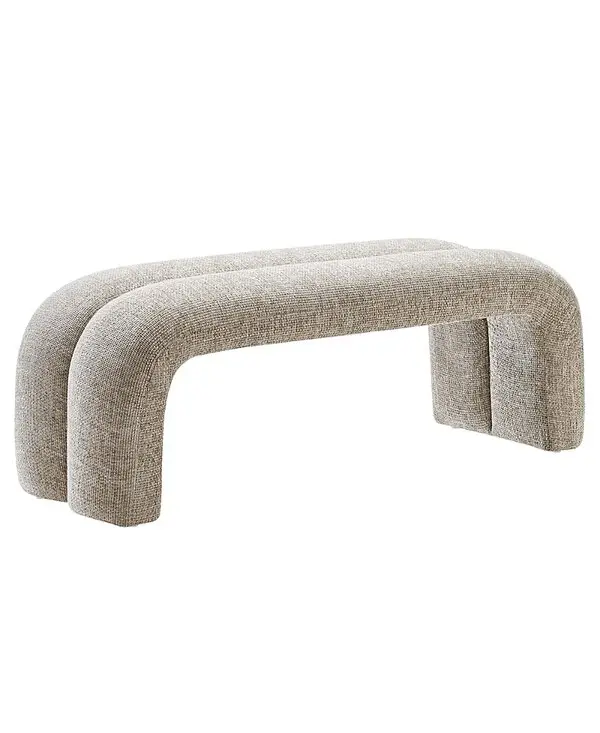 MODWAY Dax 50.5" Chenille Upholstered Accent Bench - Khaki